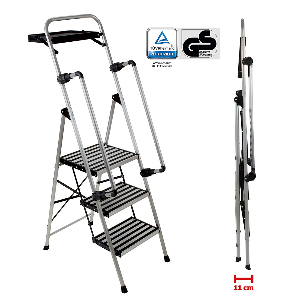 Stahl-Sicherheitsleiter 3-stufig | EUROtops.de